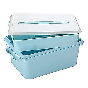 JUXYES Latchmate Stack Carry Storage Box with Divided Tray, Large Art Craft Supply Stackable Storage Container Bin with Handle Lid Latching Storage Container for School & Office Supplies