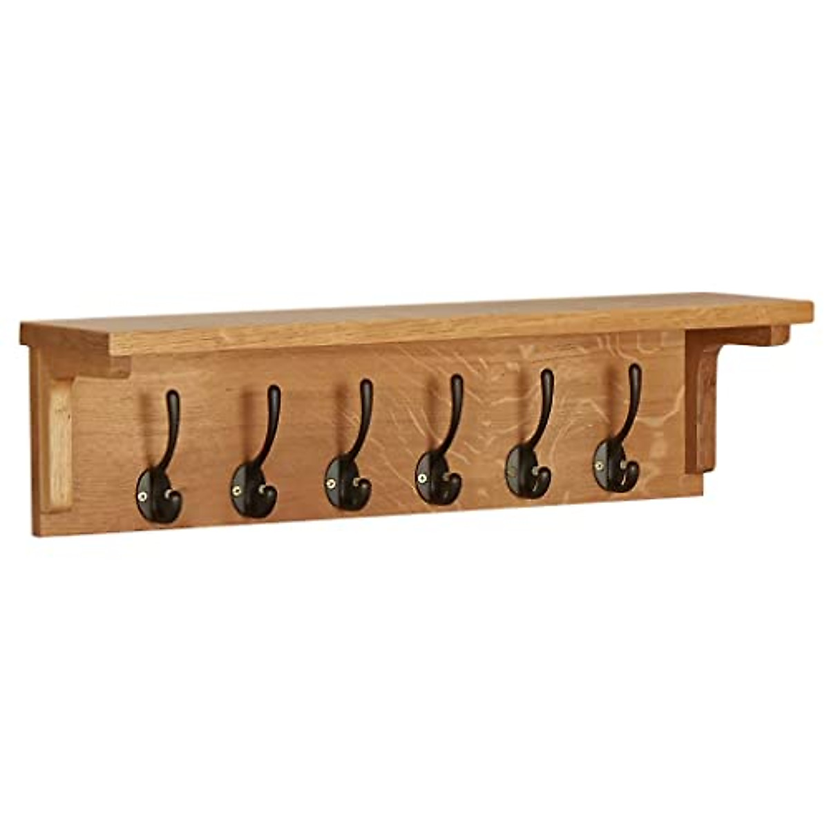 vidaXL Coat Rack Solid Oak Wood Stand Wall Mounted Hook Hanger 23.6"/35.4"