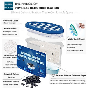 MHTTEC Moisture Absorbers Boxes with Activated Charcoal 4 Pack 230g Dehumidifiers for Closet Bathroom Basement Bedroom Disposable Desiccant for Car Moisture Absorbers for Home