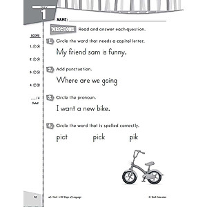 Shell Education 180 Days of Language for First Grade (180 Days of Practice)