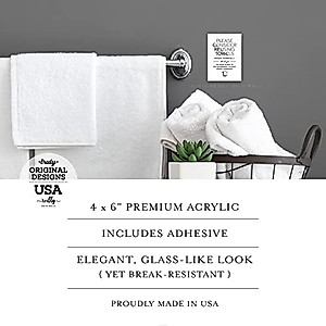 4x6 Inch Please Reuse Towels, Designer Sign ~ Ready to Stick, Lean or Frame