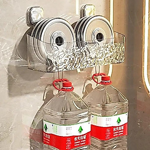 Glacier Pattern Suction Cup Shelf - Stylish Shower Caddy with Convenient Soap Dispenser，Elegant and Functional