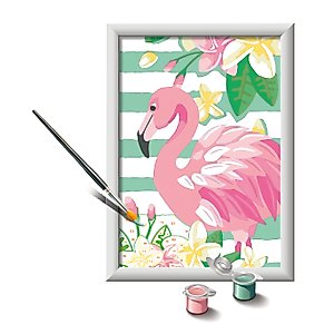 Ravensburger CreArt Think Pink Paint by Numbers Kit for Kids & Adults - All-Inclusive DIY Painting Kit Canvas | Detailed Flamingo Artwork | Ideal for Beginners & Art Enthusiasts