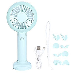 Boxwizard Handheld Fan Portable Battery USB Fan Mini Fan Electric Rechargeable Battery Foldable Handheld Folding Desk Fan Charging for Travel Office Room(A)