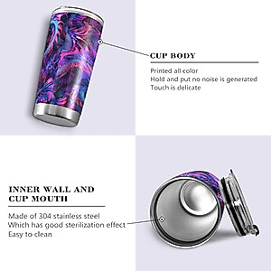 HXshaoye Cyberblue purple dragon Stainless Steel cups for hot and cold with Straw Leak Resistant Flip mug spill proof leak proof for School, Sports, Daycare, Camp & More leakproof 20oz coffee tumbler