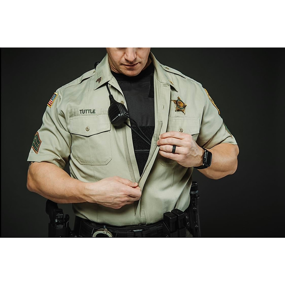 THE MIC LOOP - Keeps Portable Radio Mic in Place for Police/Law Enforcement Black