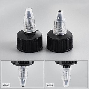 OLYCRAFT 36pcs Squeeze Bottle Cap 24/410 Natural Twist Top Caps Black Replacement Caps Twist Top Cap Bottle Dispensing Caps Bottle Lid Replacement Caps for Squeeze Bottles Glue Bottles Dispensing Cap