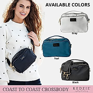 KEDZIE Coast to Coast Crossbody Bag for Women Shoulder Purse Messenger Wallet Lightweight Bag - Black