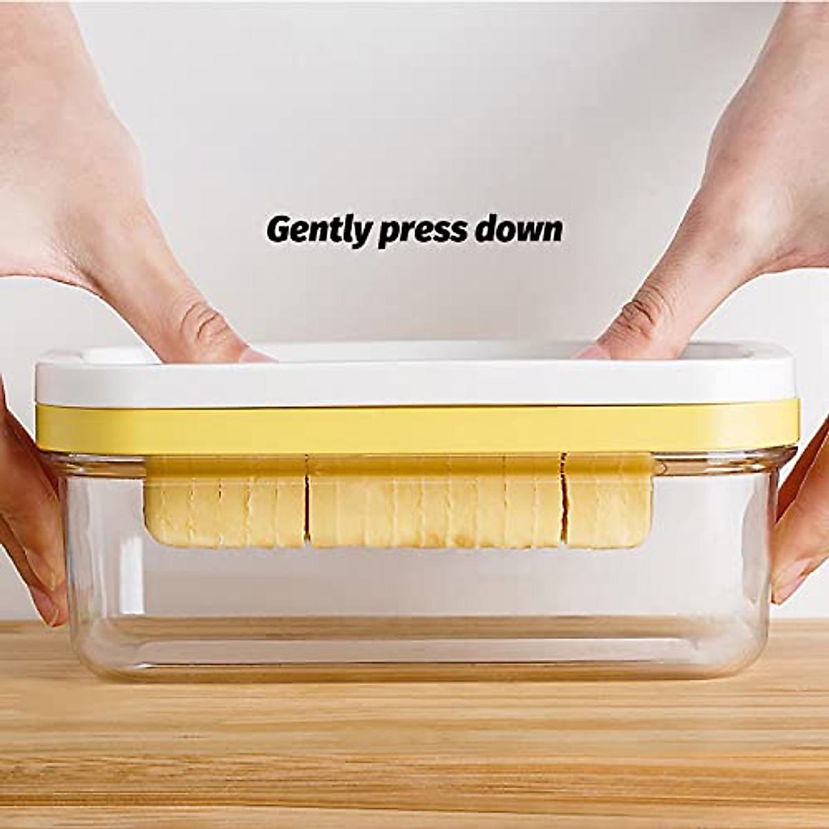 Donfafecuer Butter Slicer Cutter Stainless Steel, Butter Dish Container with Lid, Refrigerator Suitable for Easy Cutting of Two 7oz Butter Sticks