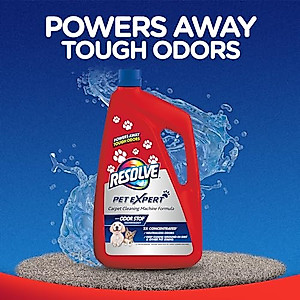 Resolve Pet Expert Carpet Steam Cleaner Solution, Pet Stain and Odor Remover, Carpet Cleaner, Carpet Cleaner Solution, 96 fl oz Bottle, 2X Concentrate