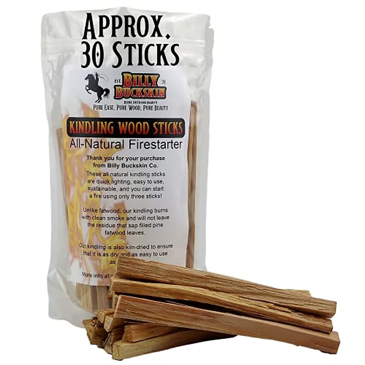 Kiln Dried Kindling Wood Sticks | Ready to Use Starter Firewood | The Perfect Size to Start Fires | All-Natural Firestarter Firewood | Approx. 30 Sticks per Bag