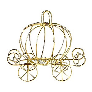 BinaryABC Cinderella Pumpkin Carriage Centerpiece Candy Holder Candy Cart Candy Container Tabletop Decoration for Halloween Wedding Party