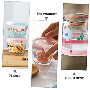 FELTECHELECTR Sealed Glass Box Containers Kitchen Storage Practical Container Durable Container Baby Food Airtight Storage Container Seal Food Container Sealed Food Case Small