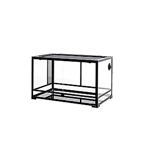 TRIXIE 41 Gallon Glass Terrarium, Double Hinged Doors, Mesh Top, Waterproof Base, Black