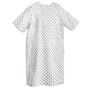 TALVANIA Hospital Gown - Unisex Patient Gowns - Back Tie - Fits up to XXL (1 Pack)