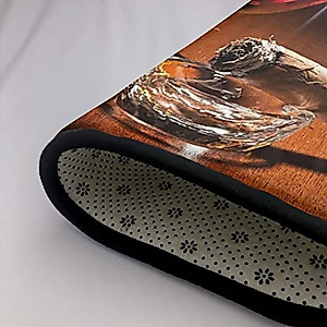 Cigar and Whiskey Area Carpet,Soft Rug Mat Cozy Short Pile Bath Carpet for Farmhouse Office Home Decor Carpet