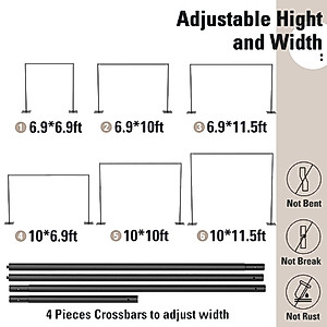 Lonseng Backdrop Stand Heavy Duty, Pipe and Drape Backdrop Stand Kit, 10ft x 10ft Wedding Backdrop Stand, Adjustable Backdrop Stand, Background Backdrop Stand for Wedding Party Events Photo Booth