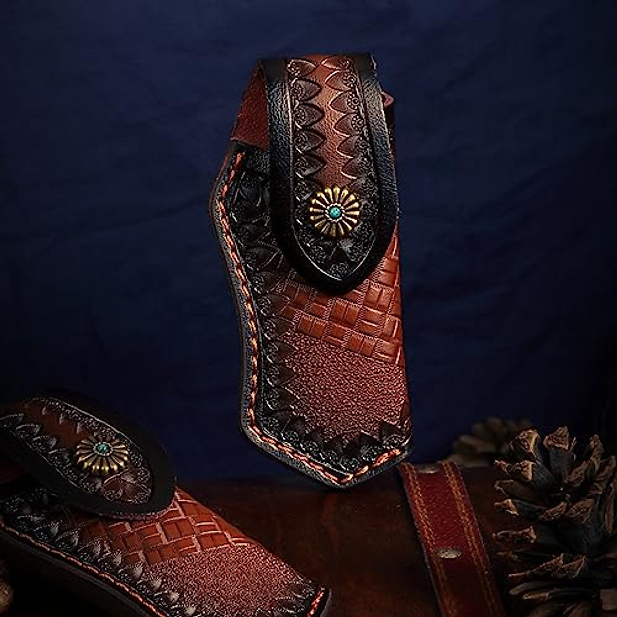 WEISUYUUS Leathers Sheath Folding Knife Pouches Leathers Knife Holsters Folding Knife Sheath Great for Camping Outdoor Activities