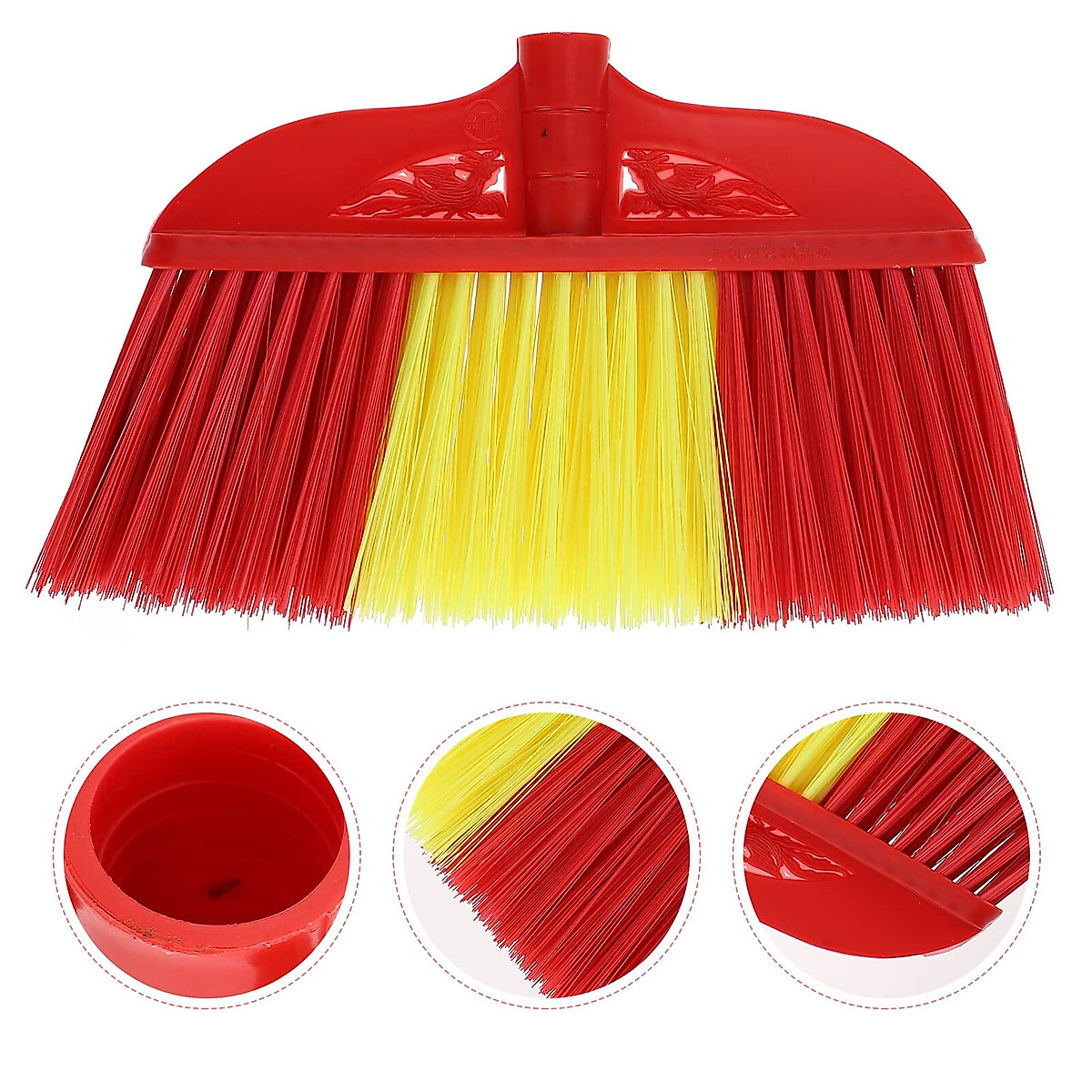 Lurrose Broom Head escobas para barrer piso Sweeping Brush Heads Brooms pooter Broom Brush Head Cleaning Broom Replacement Whisk Broom Plastic Broom Sweeper Head Steel Wire Floor