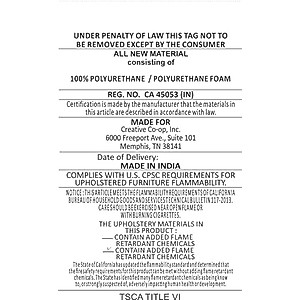 Creative Co-Op Boho Cotton Upholstered Floral Embroidery and Oak Wood Legs, Multicolor Stool, Ivory