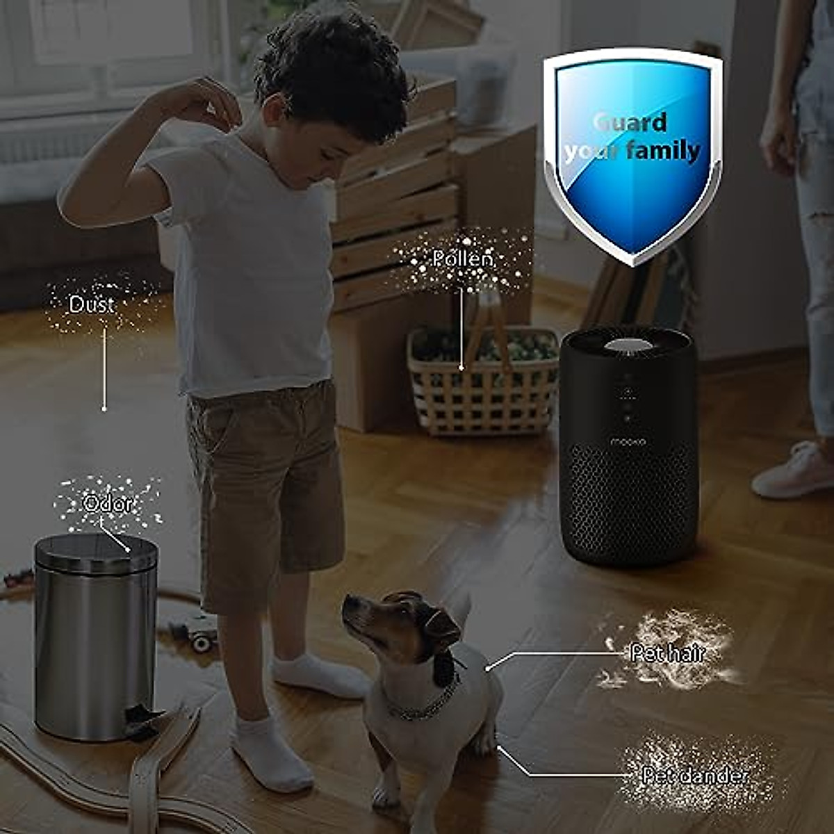 Air Purifier for Home Bedroom Large Room, 20dB Very Quiet Filtration System Cleaner Odor Eliminator, Remove Dust Smoke Pollen Dander Hair Smell, with Sleep Mode, Suitable Up to 1200 Sqft, Ozone-Free