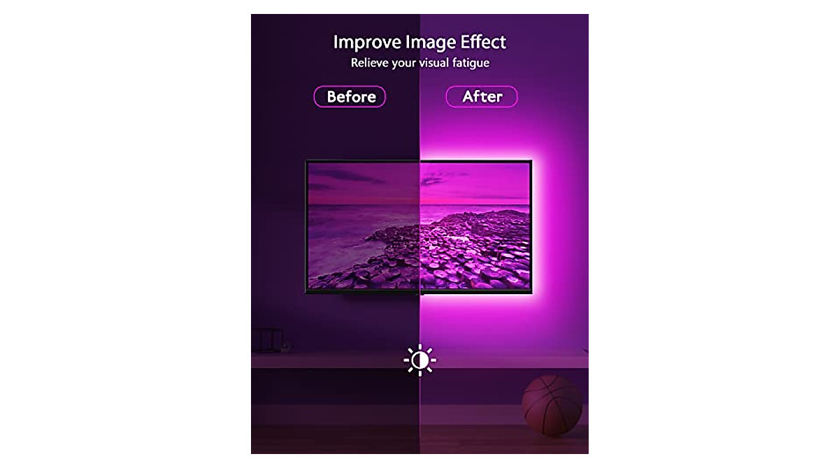 MATICOD 9.84ft RGB Strip Lights for TV - Bluetooth Control