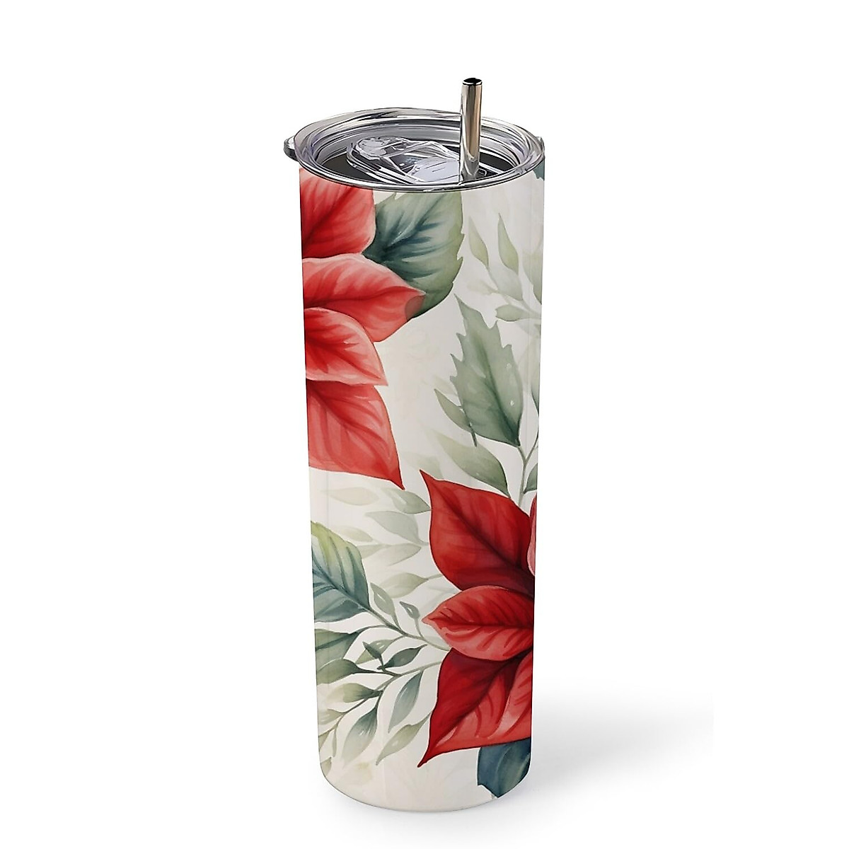 Medpol Red retro flower tumbler with lid and straw 20 oz insulated tumbler cups Red retro flower insulated travel coffee mugs for women cute sippy cups stainless insulated travel cups