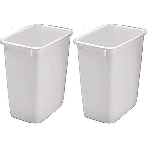 Rubbermaid 2806TP-WHT 36QT Open Wastebasket, White (Pack of 2)