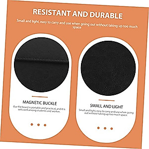 Cabilock 2pcs Bill Folder Paper folders Pocket Note pad Leather Folder Planner clipboard Bill Book Small Server notepads exam Paper Base Clip Boards Paper File Base Mini Paper Clip Pallet