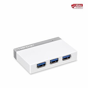 TRENDnet 4-Port USB 3.0 Ultra-Mini Hub, 1M (3ft. USB 3.0 Cable), Up to 5Gbps, Power Adapter Included, Plug &Play, Backwards Compatibility with USB 2.0/USB 1.1, TU3-H4