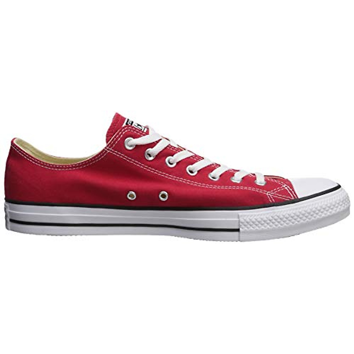 Converse Low TOP RED Chuck Taylor Sneakers, Red, 11 Women/9 Men