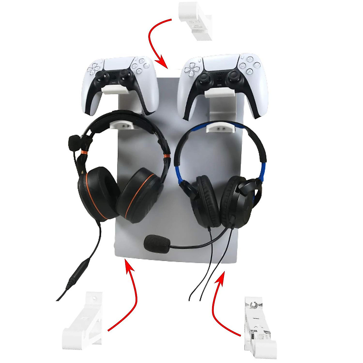 3D Cabin Product Deluxe Wall Mounting Kit Set Bracket Pack Compatible with PlayStation 5 Digital Console Black Left