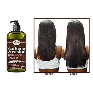 Difeel Caffeine & Castor Faster Growth Shampoo 33.8 oz., Made with Castor Oil for Hair Growth, Sulfate Free Shampoo