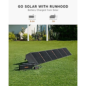 Runhood Solar Generator Rallye 600 Pro, 1296Wh Portable Power Station Hot Swappable Energy Bar Backup Batteries(4*EB324), 110V/600W AC Outlet for Outdoors Camping Travel, Home Use, Emergency, CPAP