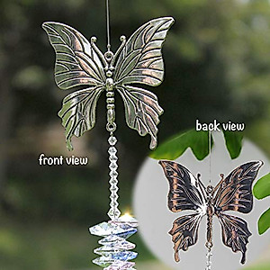 Rosleanny Crystal Garden Suncatcher Hanging Crystals Ornament for Window Rainbow Maker Prisms Home Decor Gift Boxed Sun Catcher Gift Idea for Mom Friends Grandma,Butterfly