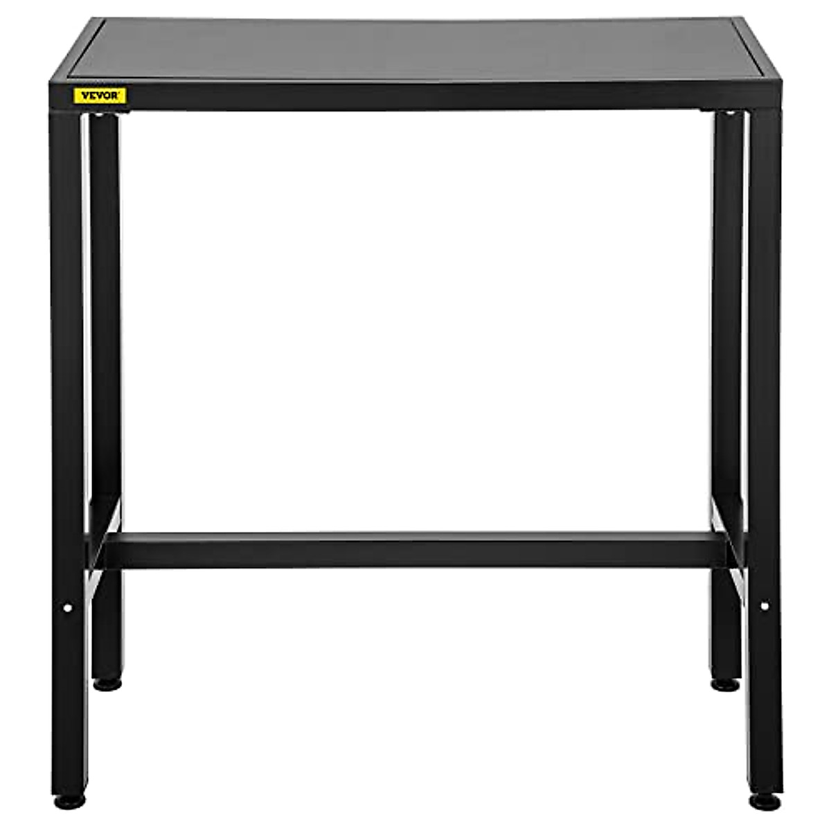 VEVOR Outdoor Bar Table, 38.6" L x 15" W x 38.6" H, Narrow Rectangular Height Pub Tables, Sturdy Metal Frame Tall Table Counter with Adjustable Feet, for Patio, Balcony, Dinning Room, Bistro, Garden