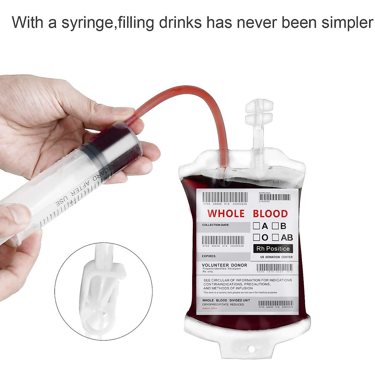 Blood Bags for Drinks Party Favor, Halloween Party Decorations Reusable Drink Pouch Dispenser Set of 20 IV Bags for Halloween, Theme Party, Costume Props,Vampire,Zombie,Nurse Graduation