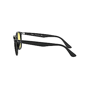 Ray-Ban RB4259F Low Bridge Fit Round Sunglasses, Black/Yellow, 53 mm