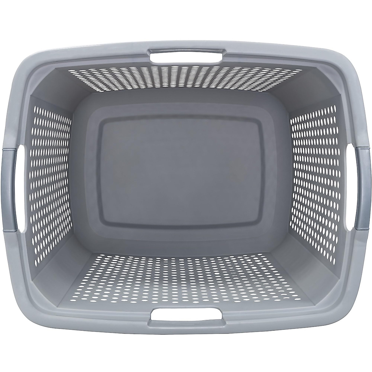 Plastic Laundry Basket 2.5 Bushel, Soft Silver