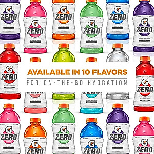 Gatorade Zero Thirst Quencher Sports Drink, Lemon Lime, 12oz Bottles (12 Pack), Zero Sugar, Electrolytes for Rehydration
