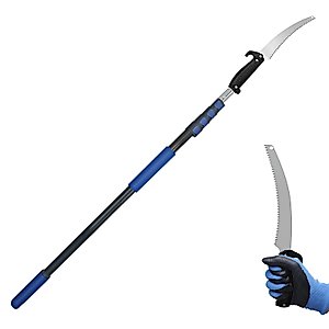 Karveden Pole Saw - 20 FT Telescoping Extension Pole Saws for Tree Trimming with 5FT-20FT Telescoping Pole, Anti-slip Handle, 19" 3X Detachable Saw for Tree Trimming, Camping, Manual Pruning Pole Saw