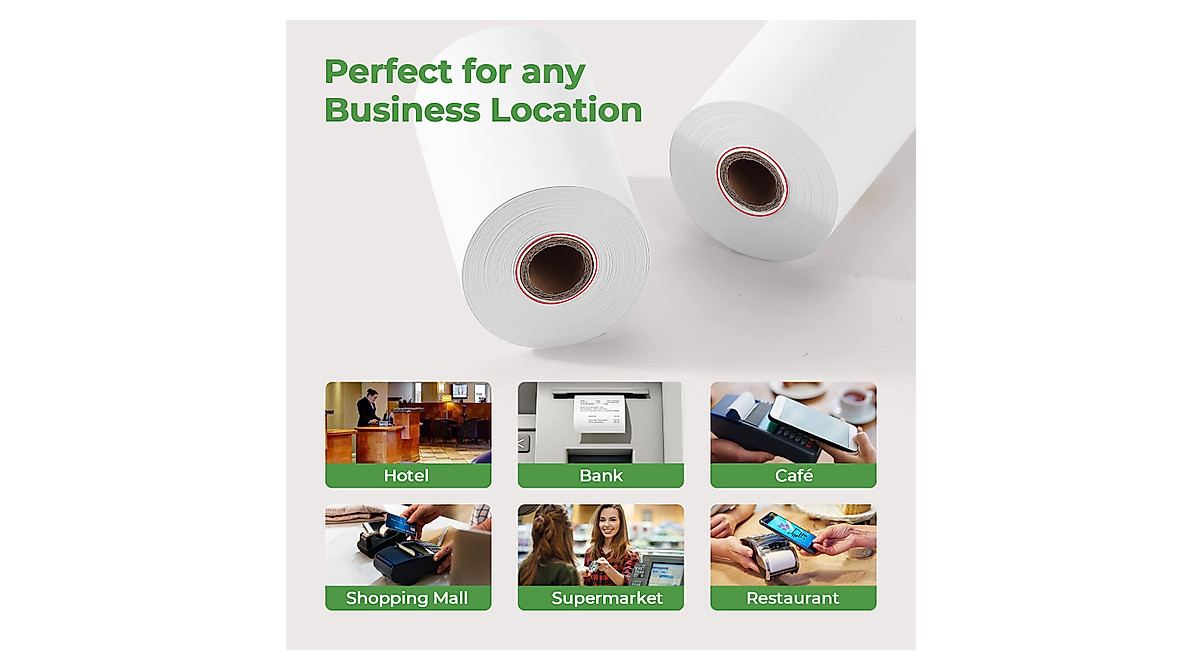MUNBYN 58mm Thermal Receipt Paper 50 Rolls - Compatible & BPA Free
