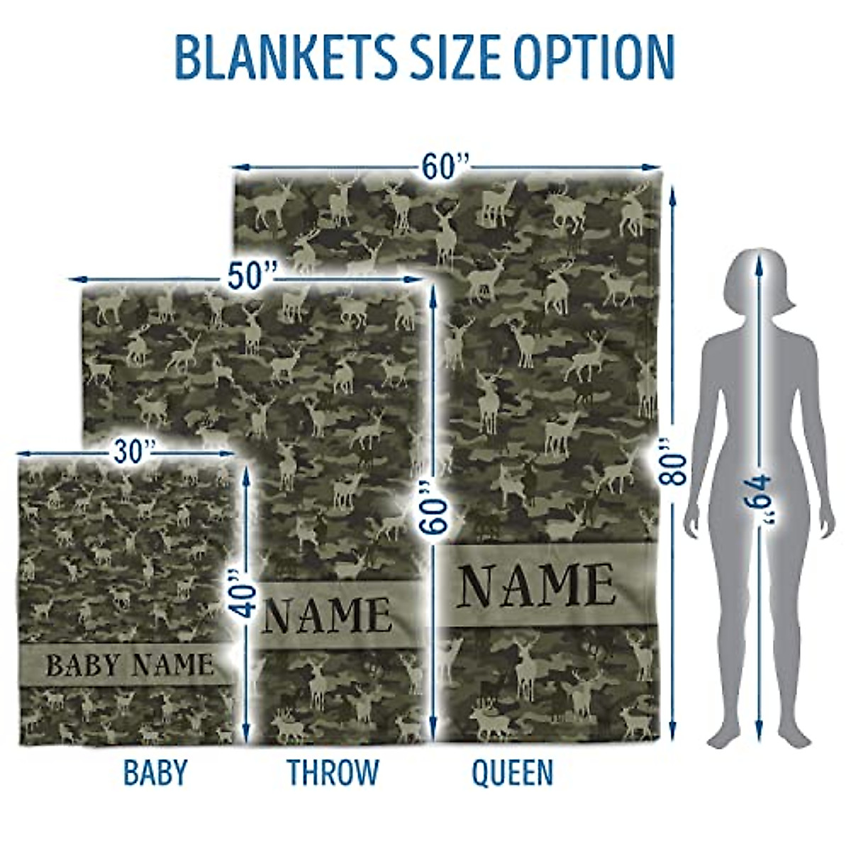 Hunting Baby Blankets, Baby Deer Blanket, Camo Baby Blanket, Personalized Baby Blankets for Boys, Camouflage Baby Blanket, Hunting Deer Baby Blanket Name, Custom Baby Blankets Name, Plush Blankets