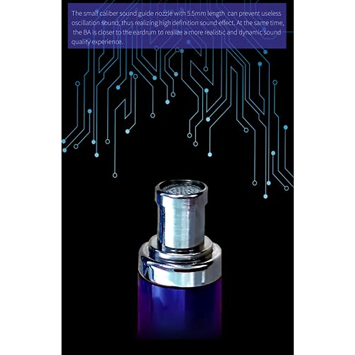 KBEAR NEON in Ear Monitor,Knowles 29689 Full Frequency BA HiFi Wired Headphone Earbuds, BA UV-Curing Resin Cavity Noise Cancelling Earphone Earbuds Without Mic for Audiophile(No Microphone,Violet)…