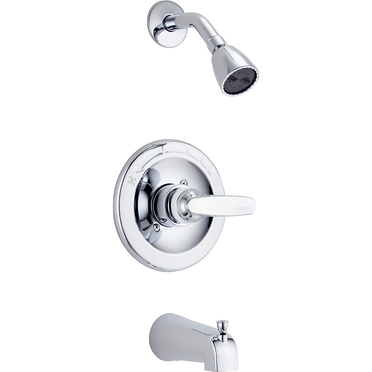 Delta Faucet Foundations Chrome Shower Faucet Set with 2-Spray Chrome Shower Head, Tub and Shower Trim Kit, Shower Faucet Sets Complete, Chrome BT13410 (Valve Not Included)