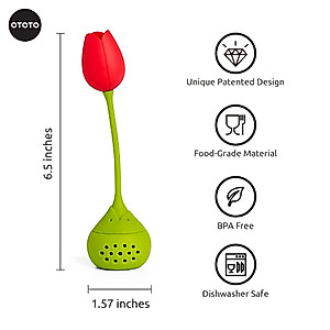 Cute Tea Infuser by OTOTO - Loose Leaf Tea Steeper, Tea Accessories, Tea Diffusers, Tea Infuser for Loose Leaf Tea, Tea Strainers, Cute Gifts, Tea Gift Set, Kitchen Gifts, Cooking Gadgets