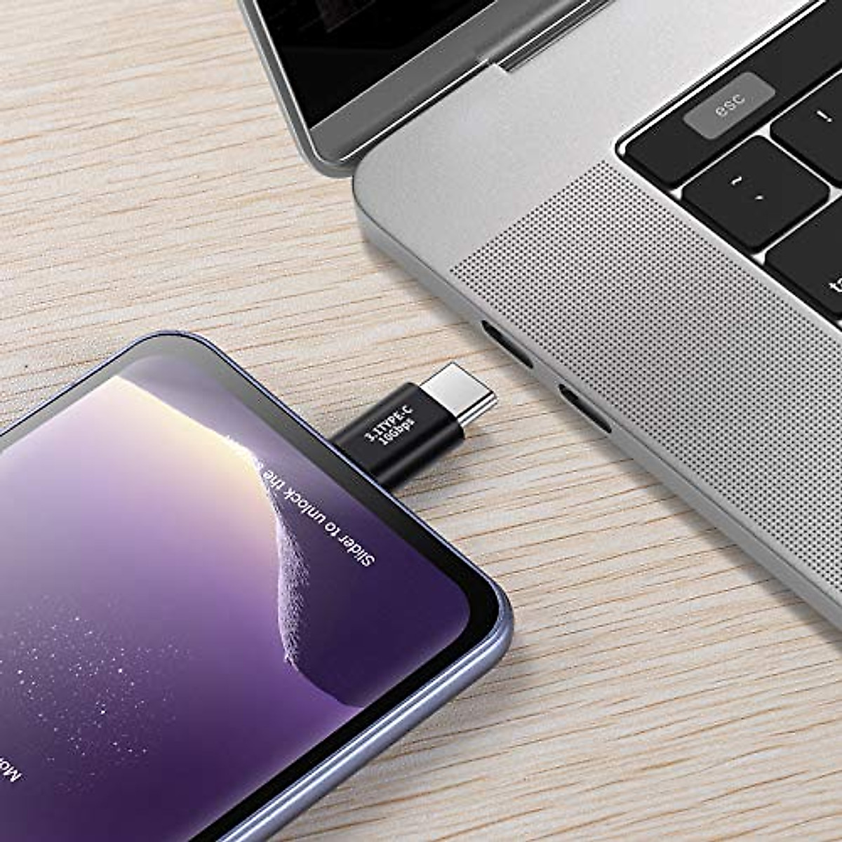 HAOQUOOU USB C Adapter (4 pcs), Supports Charging and Data Transfer Expansion, The Rate is up to 10Gbps, Compatible with Type C Devices Such as Huawei, Samsung, MacBook, etc.…