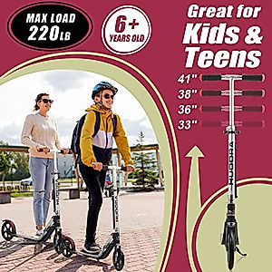 HUDORA Scooter with Big Wheels, Lightweight Durable All-Aluminum Frame for Kids 8 Years and Up, Teens 12 Years and Up, Adult