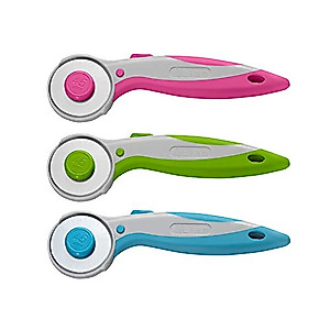 Elan Rotary Cutter for Fabric Rosa, Fabric Rotary Cutter Sewing, Fabric Cutters, as Blade Roller Cutter for Fabric Cutter, Rotary Cutter Blades 45mm, Fabric Cutting Wheel, Perfect Quilting Tools