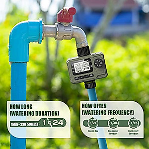 Sprinkler Timer, Programmable Water Timer for Garden Hose, Automatic/Manual Watering, IP65 Waterproof, Ideal for Outdoor Garden Faucet, Drip Irrigation System & Lawn/Yard Watering